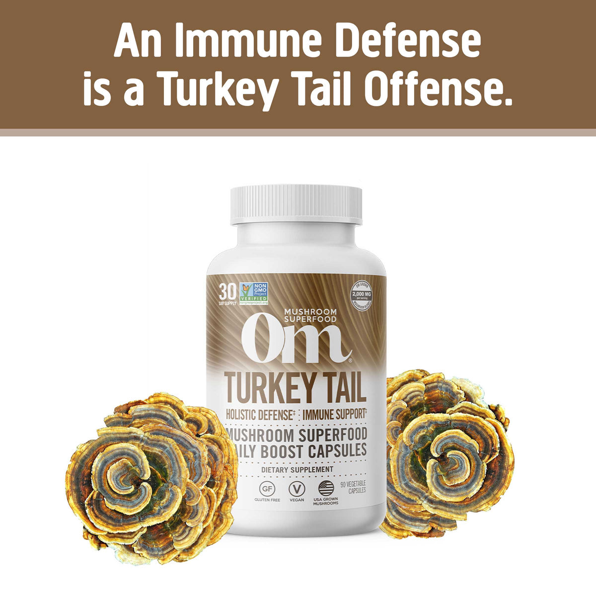 Buy Turkey Tail Mushroom Capsules Supplement | Om